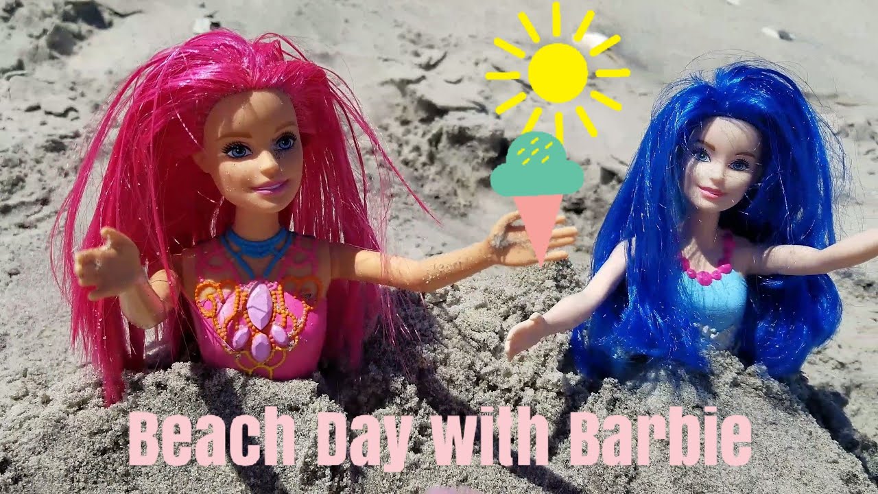 Mermaid Barbie beach day. Mermaid tales! come play with me - YouTube