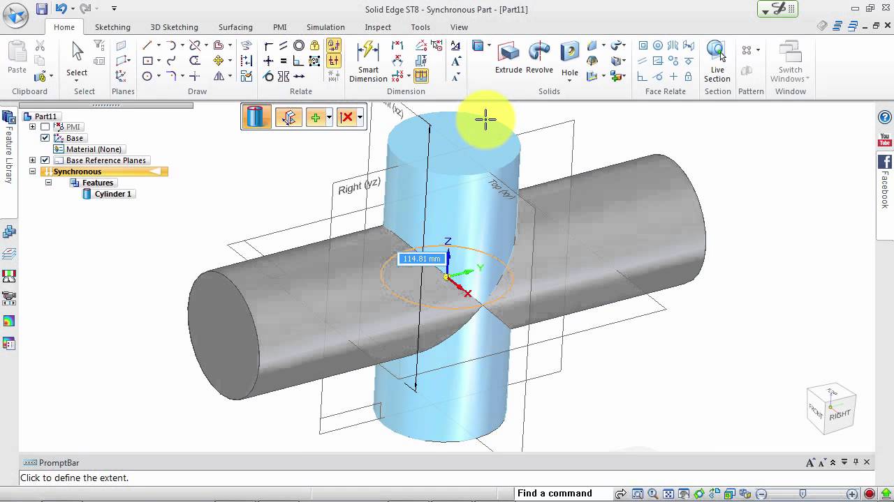 48 3 Intersecting Cylinders - YouTube