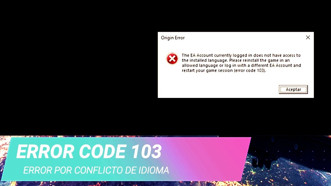 SOLUCIÓN Error Code 103 Battlefield 2042 - Origi - YouTube