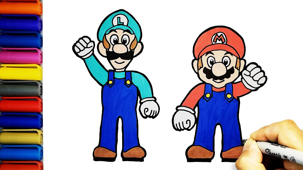How to Draw Mario and Luigi for Beginners | Step-by-Step easy drawing ...