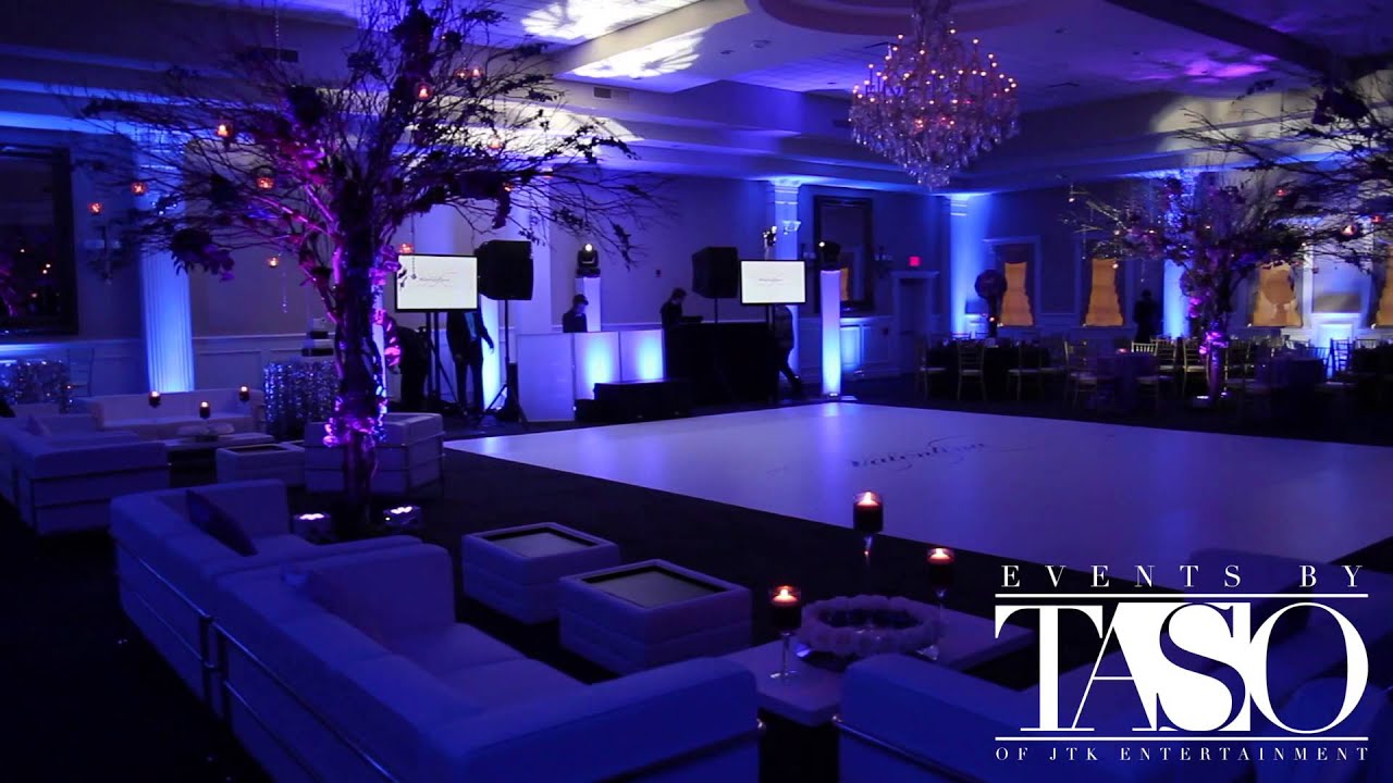 DJ Taso Wedding/ Sweet 16 Set Up & Room Uplighting Transformation ...