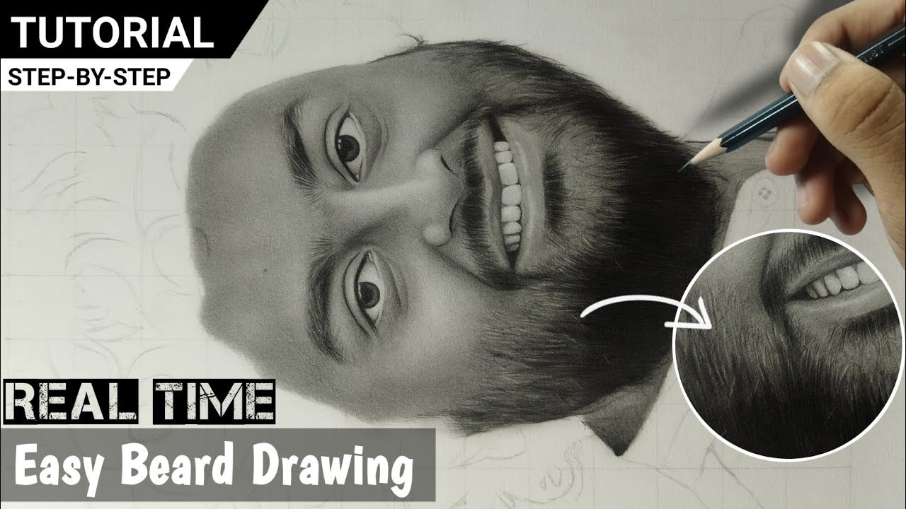 How I Draw Realistic Beard | Step by Step in REAL TIME - YouTube