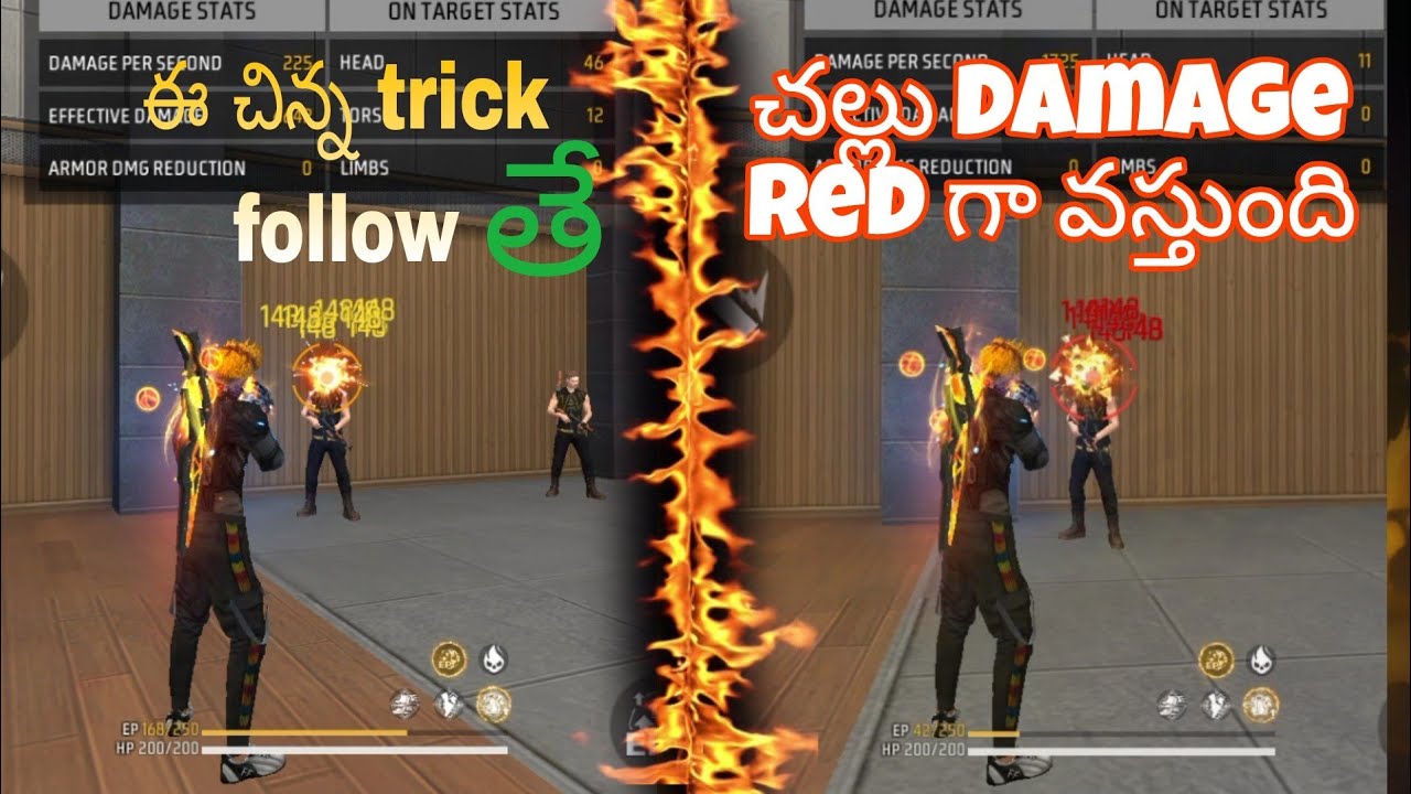 FREE FIRE HEAD SHOT COLOUR CHANGE| Red colour damage| OB41 damage ...