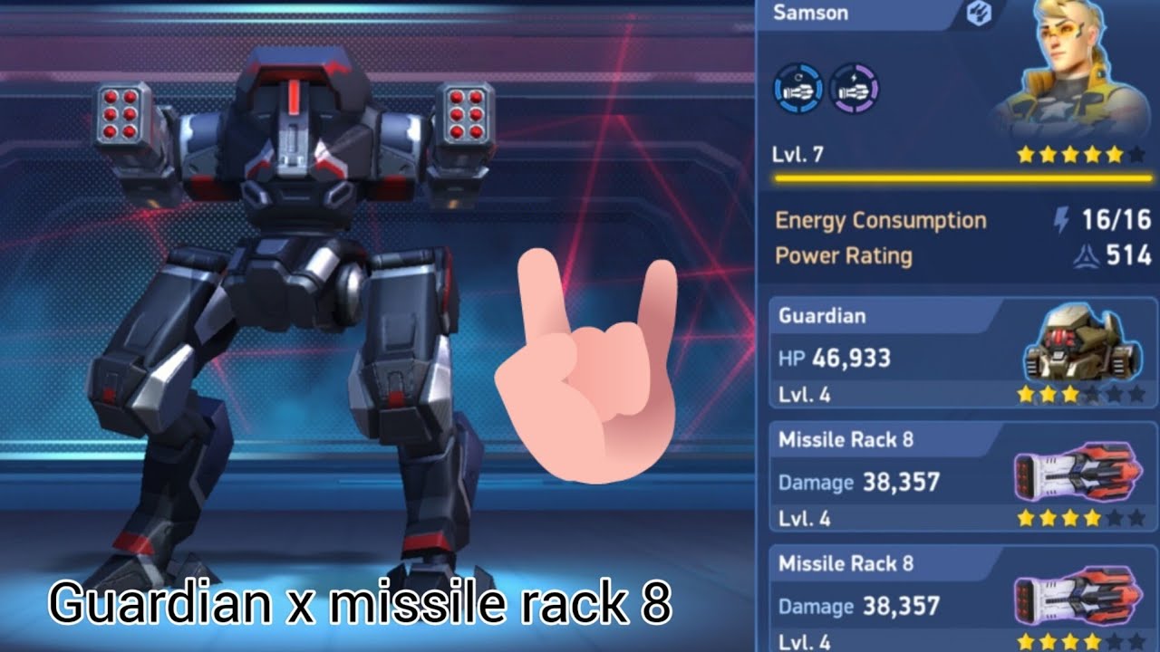 Guardian x missile rack 8 in mech arena #mecharena - YouTube