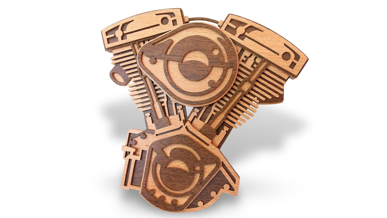 Wooden engine - DIY (scroll saw project) - YouTube