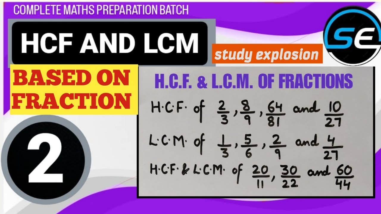 HCF AND LCM || BASED ON FRACTION || - YouTube
