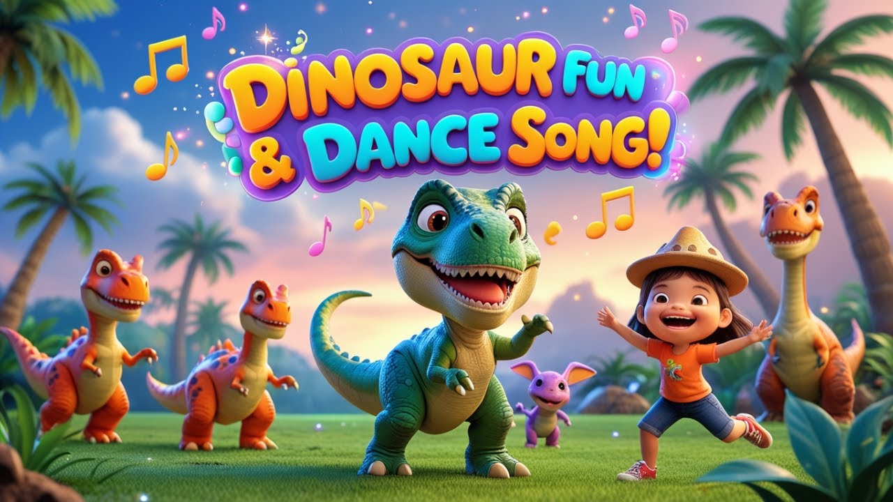 🦖Dinosaur Dance Party 🦖🎶 Fun Kids Song T-Rex, Triceratops & More! 🎉🌟 ...