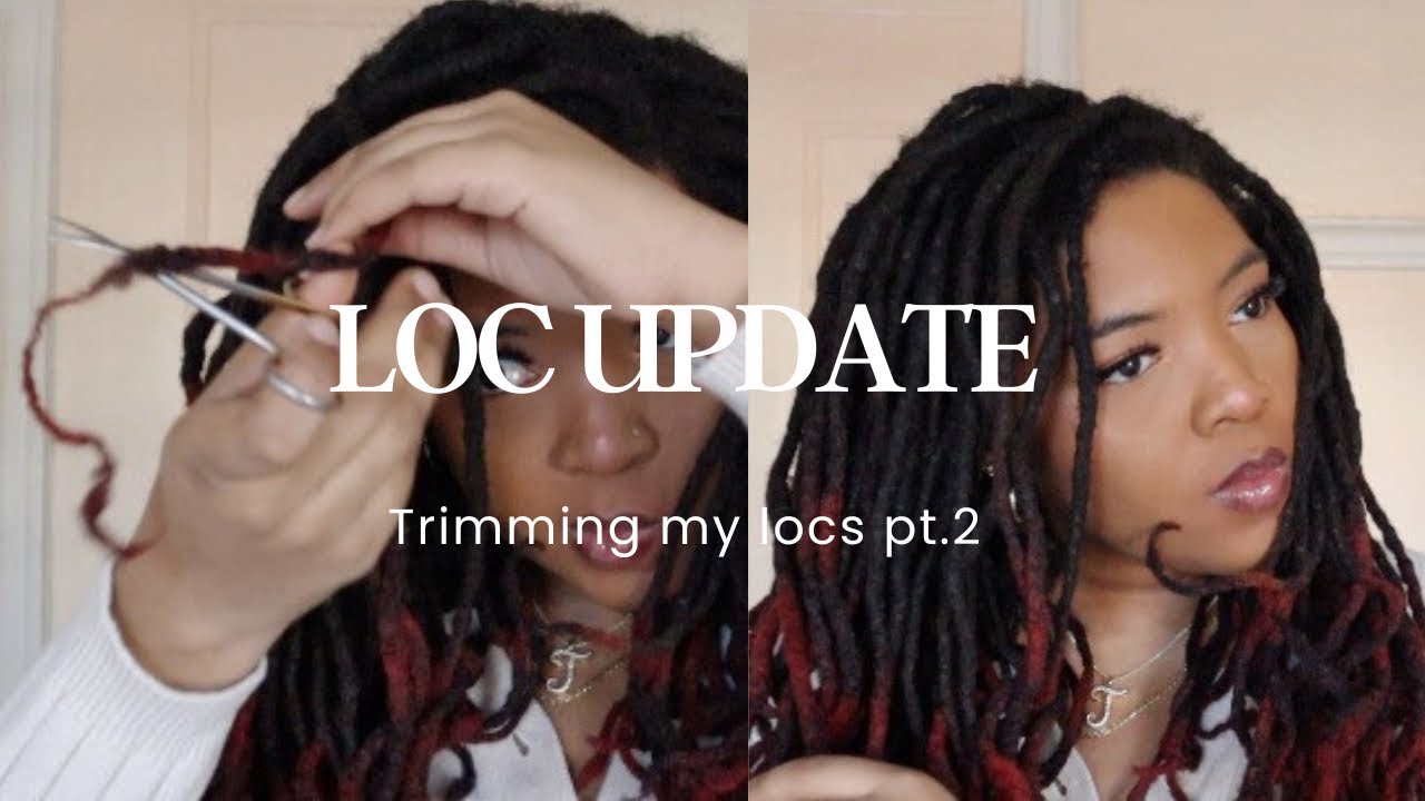 Loc video: Trimming my locs pt 2 + Loc journey updates - YouTube