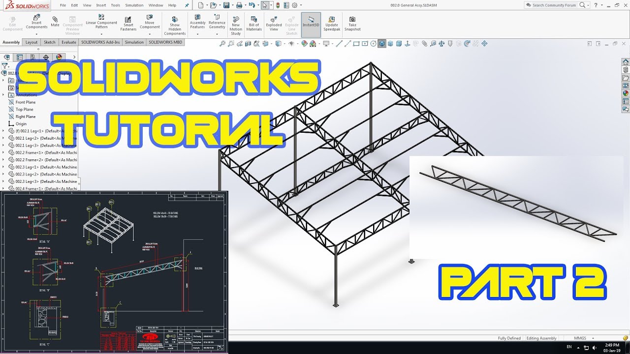 SolidWorks Tutorial | Structural member Part 2 (Side Frame) - YouTube