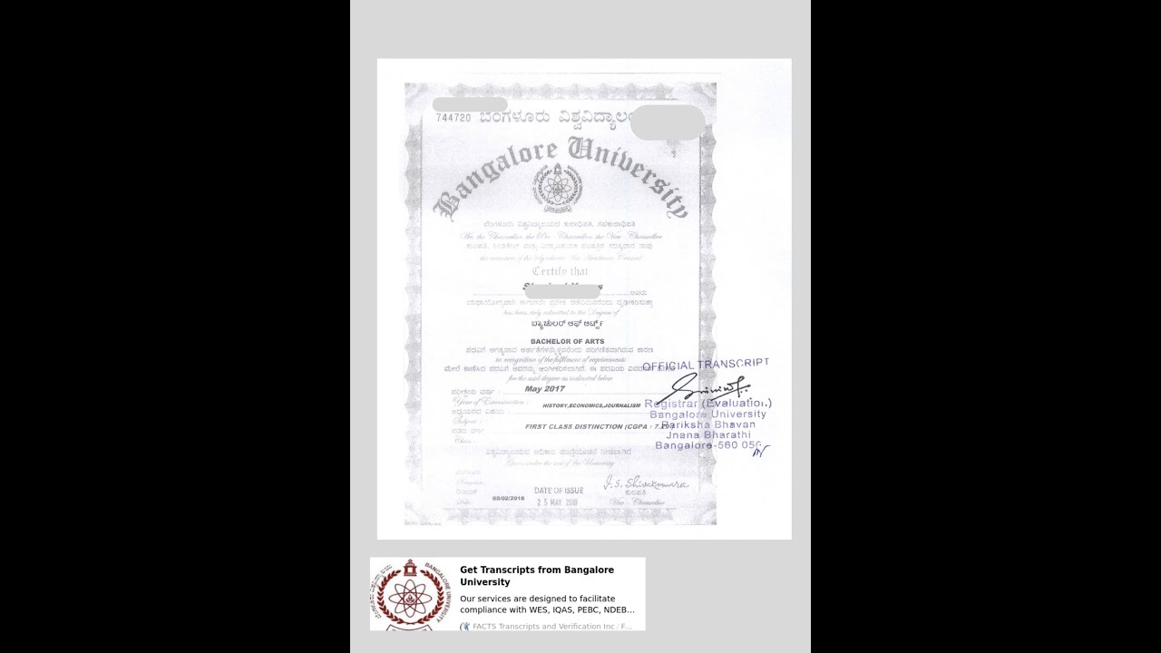 Bangalore University Transcript Call 8088880630 - YouTube