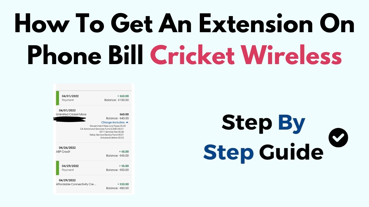 How To Get An Extension On Phone Bill Cricket Wireless - YouTube