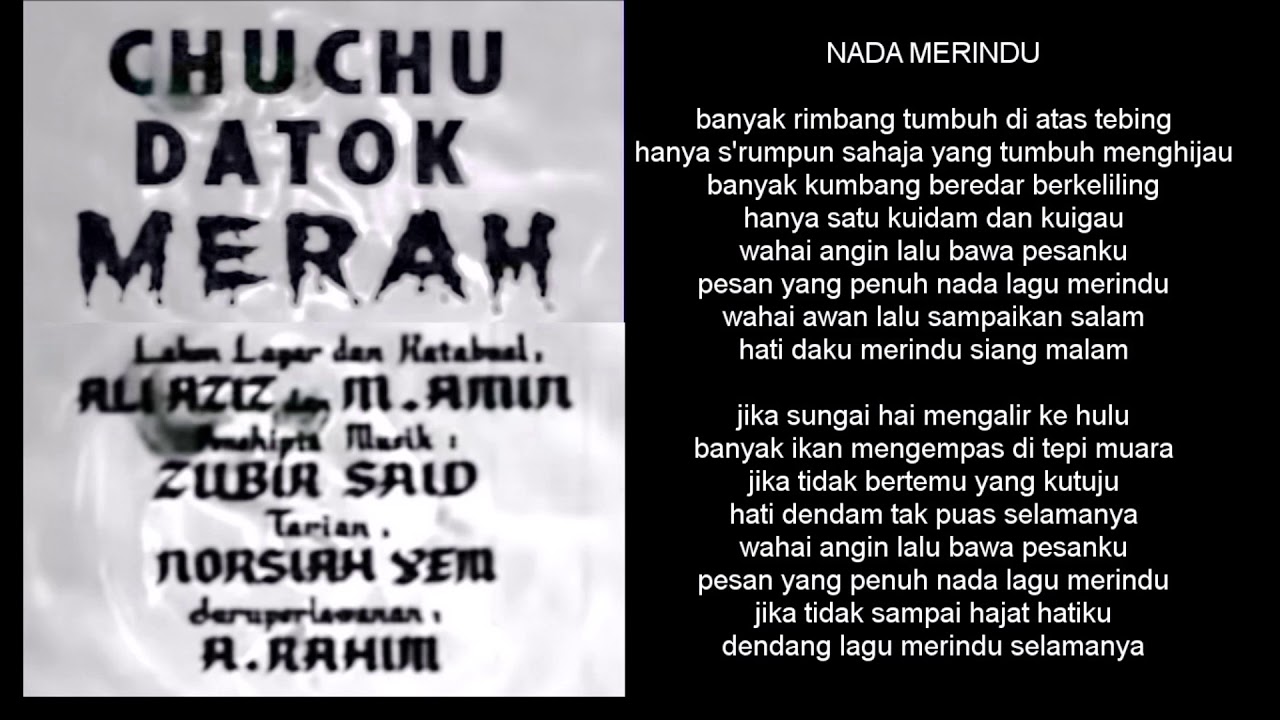 Asiah - Nada Merindu (Zubir Said) - Filem "Chuchu Datok Merah" - 1963 ...