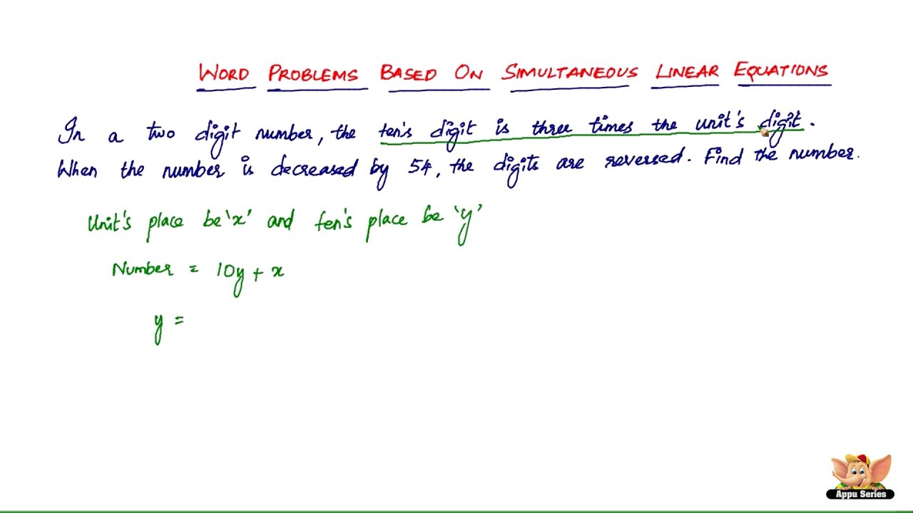How to solve word problems based on simultaneous linear equations ...