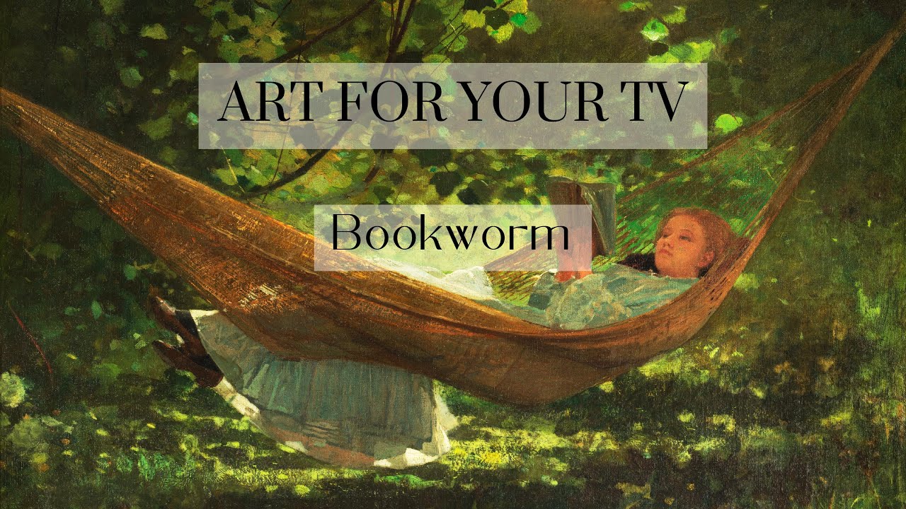 Bookworm Frame TV Screensaver, 2 Hours NO MUSIC, Female Bibliophile ...