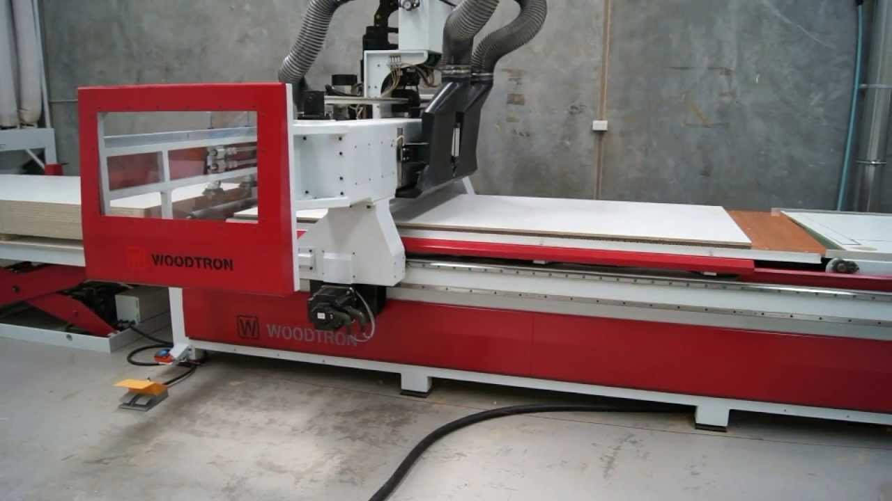 Woodtron Auto Nest 2512 Loading, Drilling & Routing - YouTube