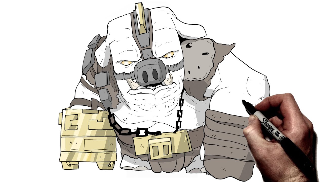 How To Draw The Great Hog | Step By Step | Minecraft movie - YouTube