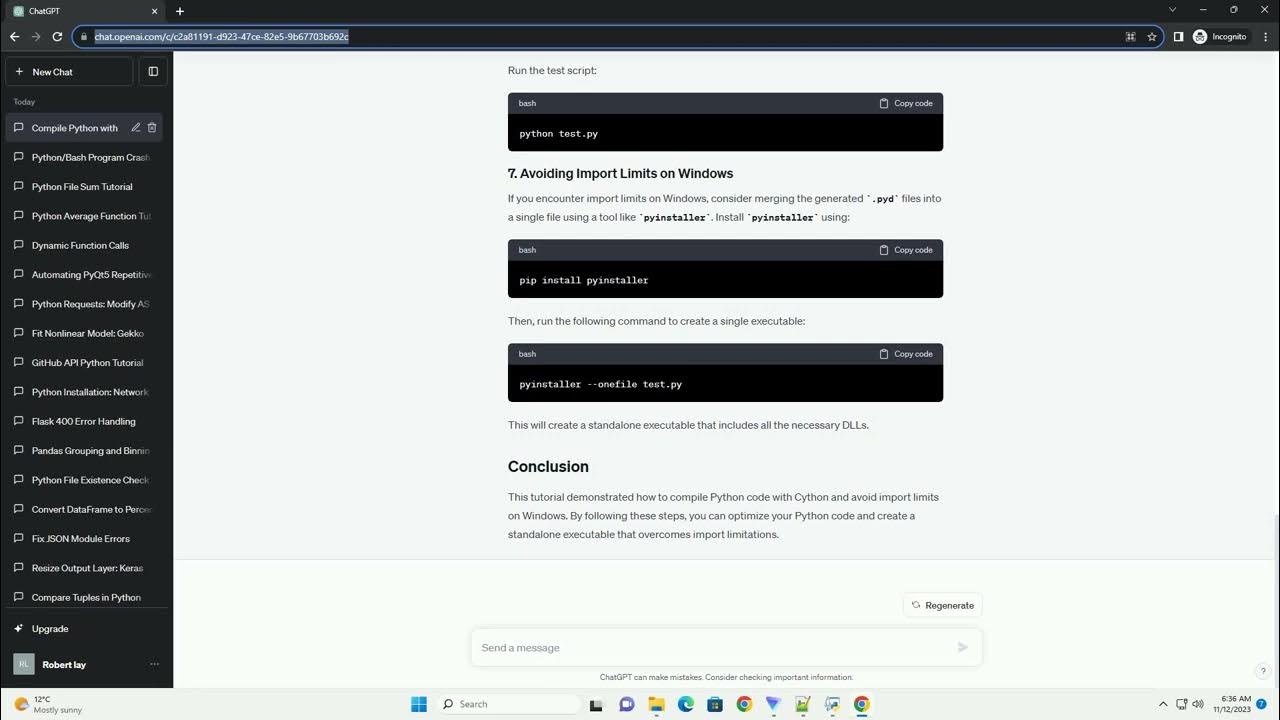How to compile python with cython and avoid import limits on Windows - YouTube