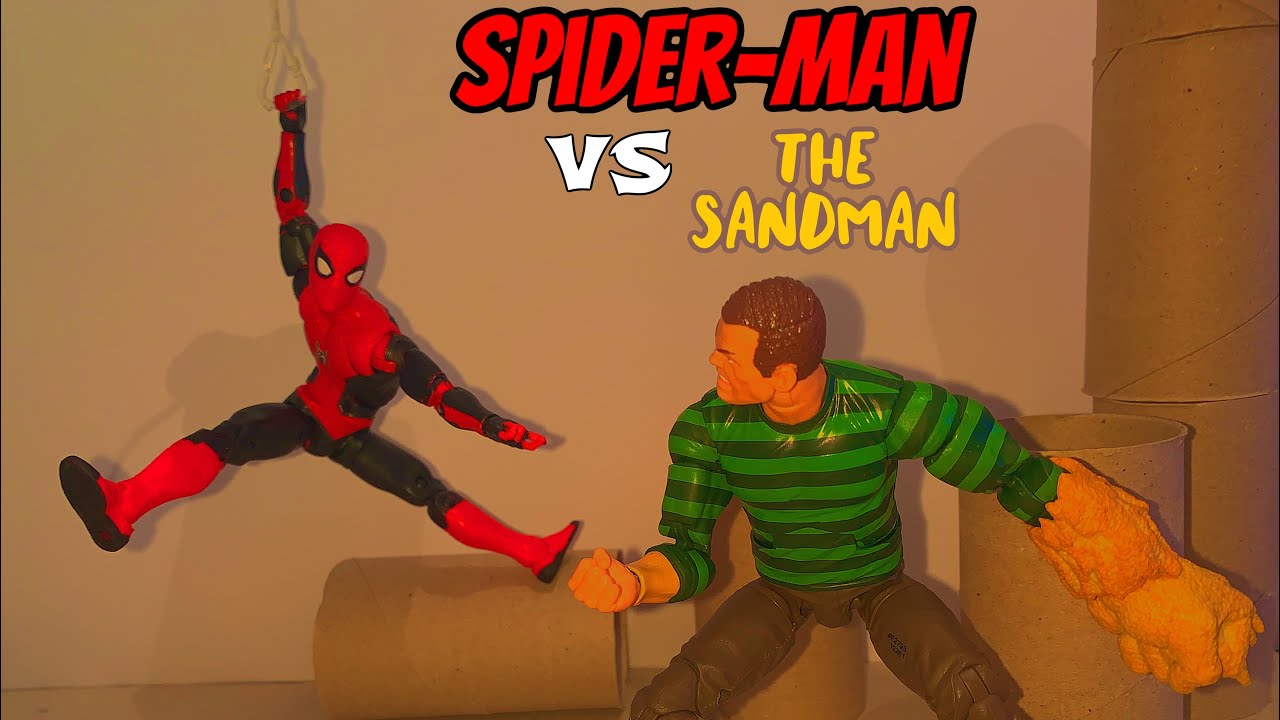 Spiderman vs Sandman stop motion fight - YouTube