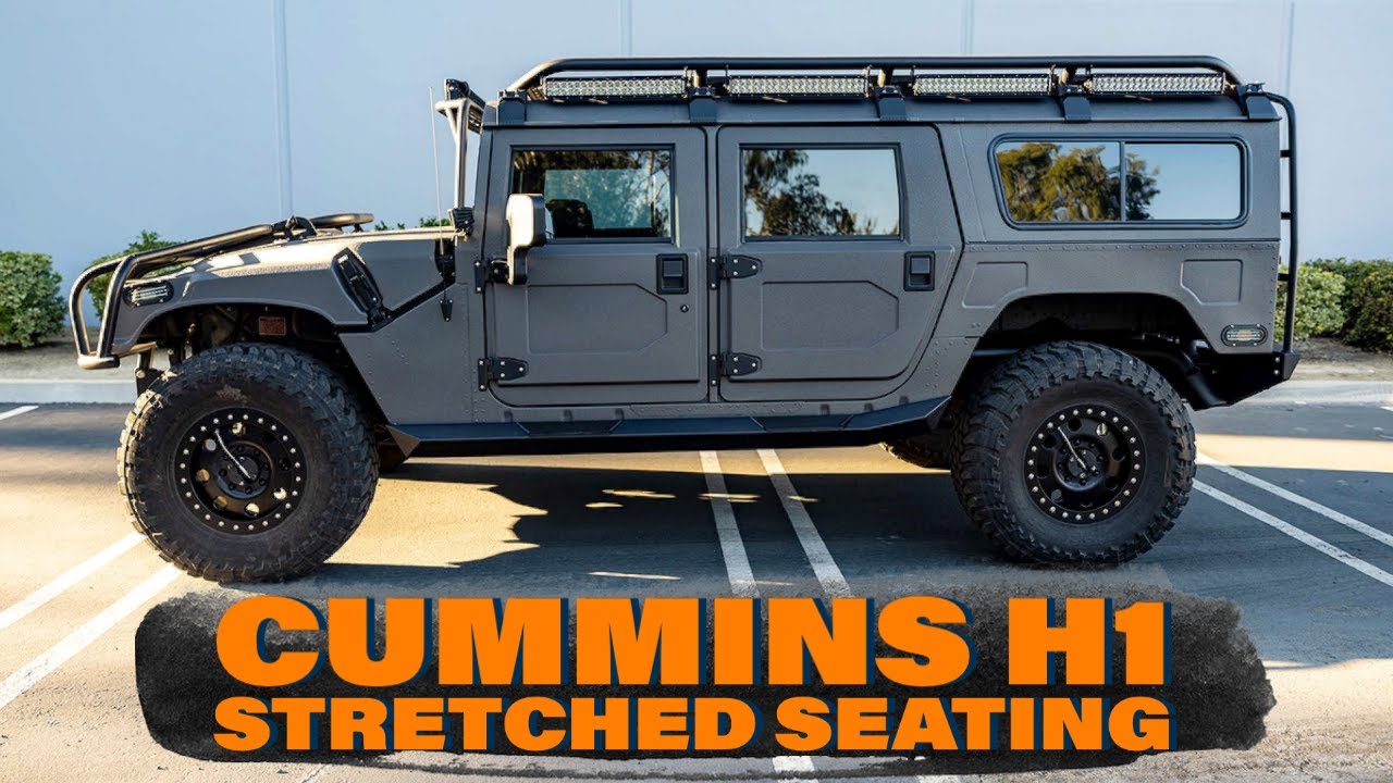 CUMMINS HUMMER H1 BUILT WITH CUSTOM STRETCHED SEATING - YouTube