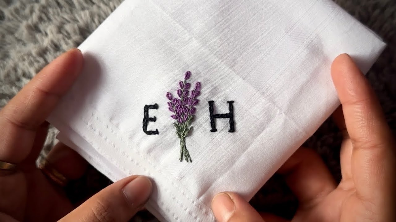 How to embroider on handkerchief || Embroidery video || Embroidery for ...