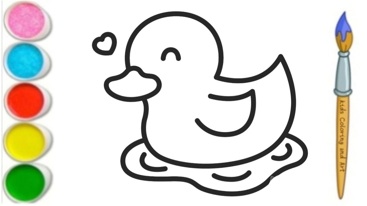 Draw a Cute Duck Step by Step || Drawing a Duck for kids ...
