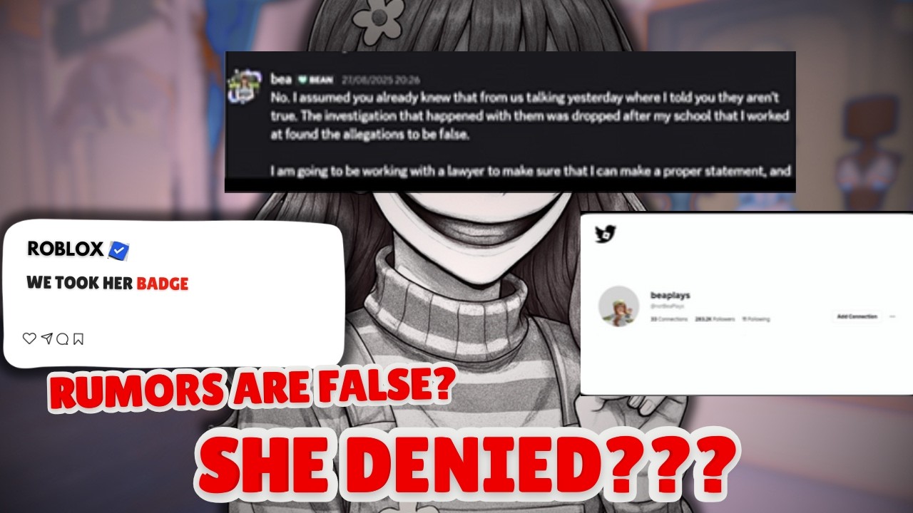 BeaPlays DENIES Allegations?!… Roblox Removes Her Star Badge?! - YouTube