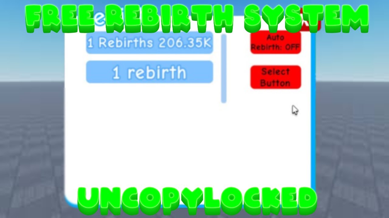 🔥 FREE Rebirth System Uncopylocked 🔐 [Roblox Studio] - YouTube