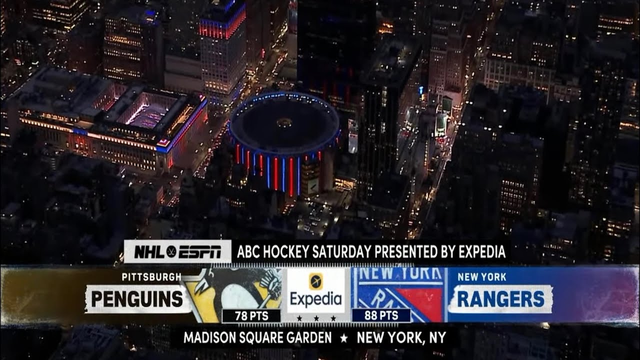 NHL on ESPN intro Penguins at Rangers - YouTube