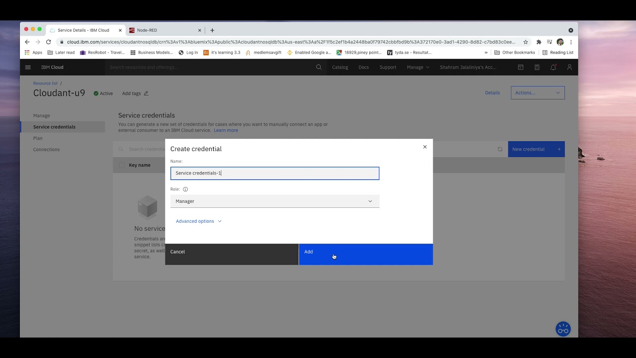 Create Cloudant Data Store In Ibm Cloud And Connect It To Node Red Youtube