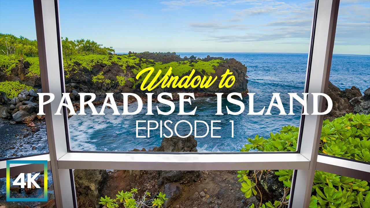 4K Virtual Window to Paradise Island - 8 HRS Ocean Waves & Tropical ...