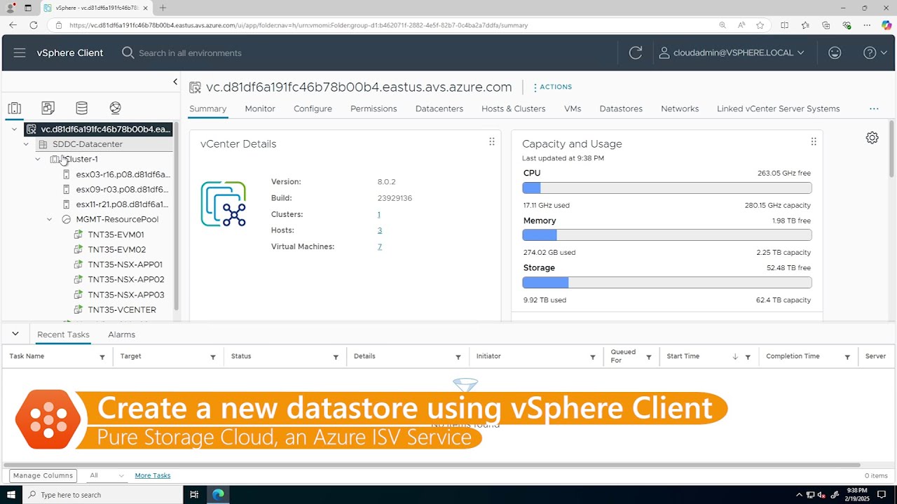 Create a new vVols datastore and VM (Getting started with Pure Storage ...