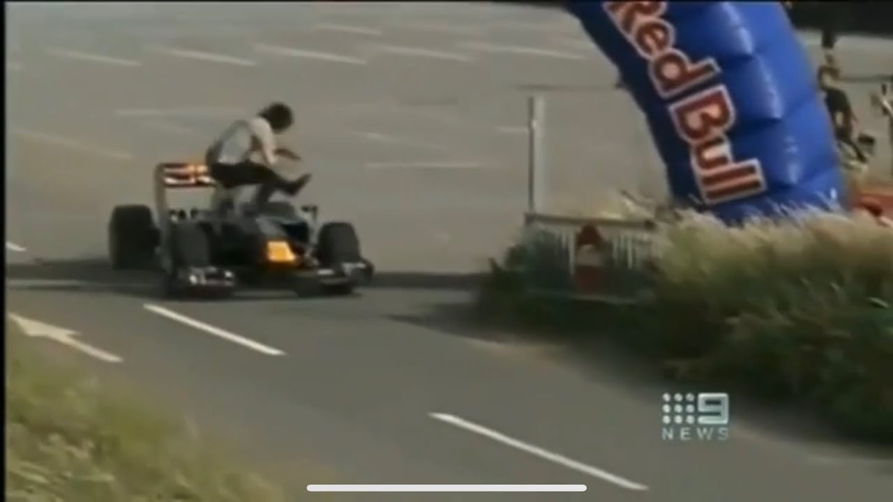 This happens when you try to jump over a driving Formula One car! 😳🤷🏻‍♂ ...