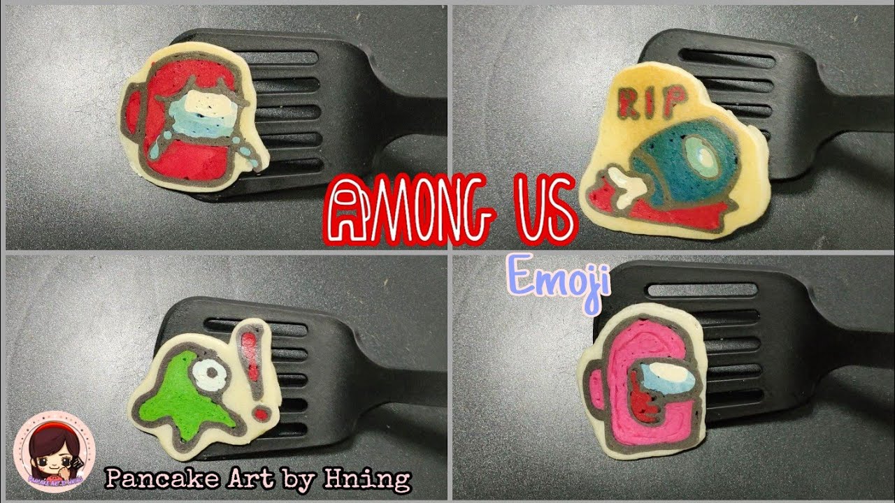Among Us Emoji Pancake Art - among us pancake art - YouTube