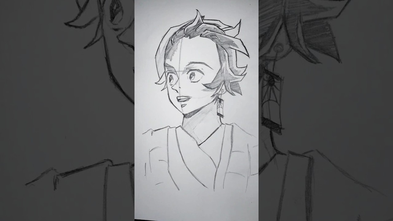 Drawing tanjiro is easy and simple #trending #drawing #demonslayer #art ...