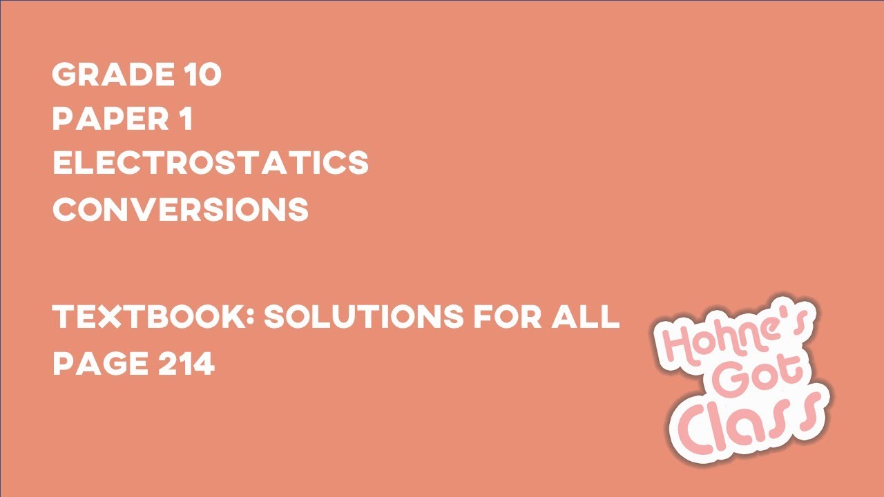 Electrostatics - Conversions - YouTube