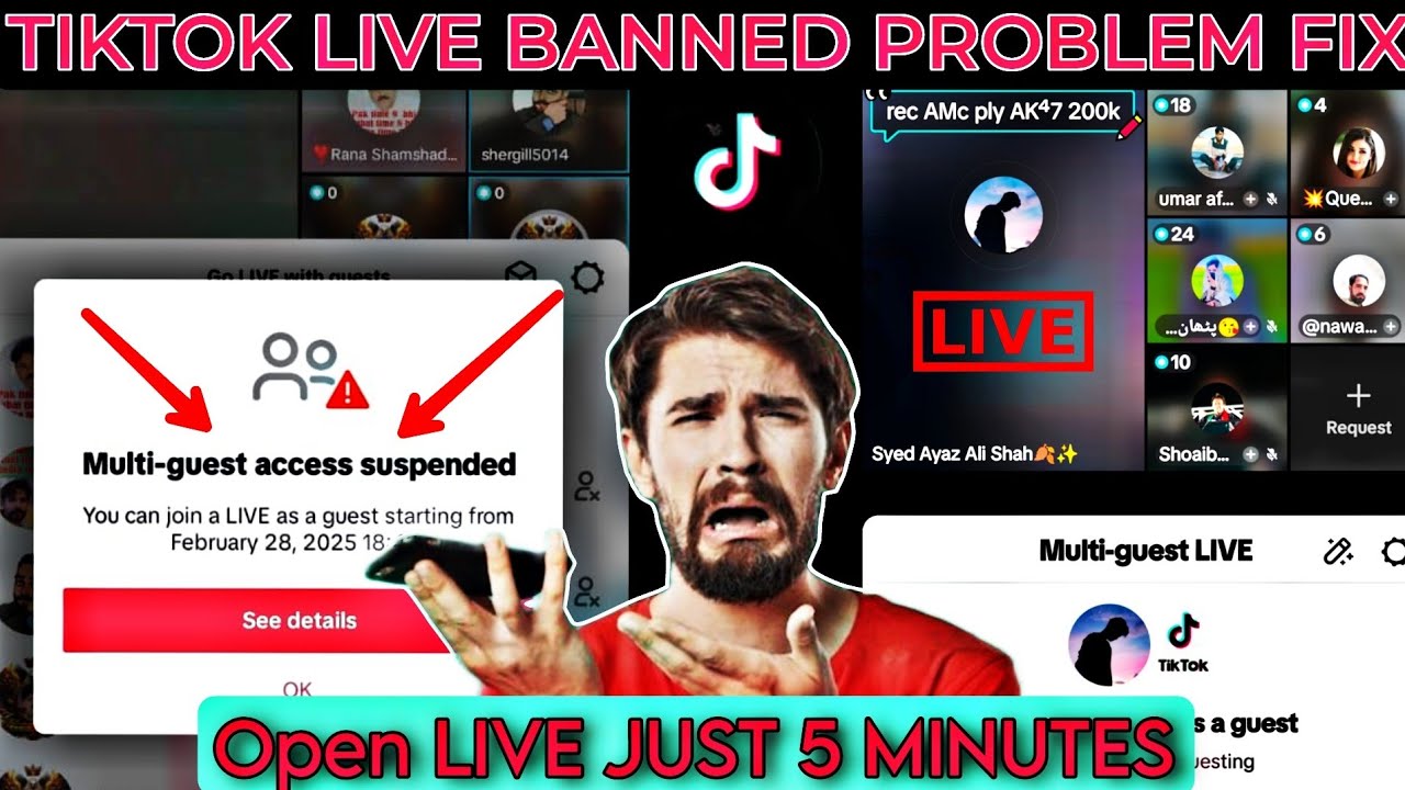 Multi-guest access suspended TikTok problem fix | TikTok live suspended ...