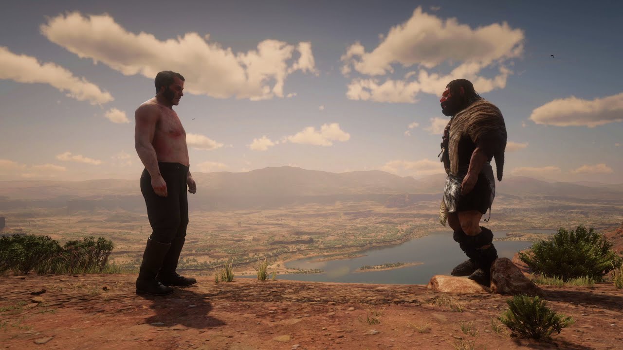 Goliath vs Caveman (Giants) Red Dead Redemption 2 NPC Battle mods - YouTube