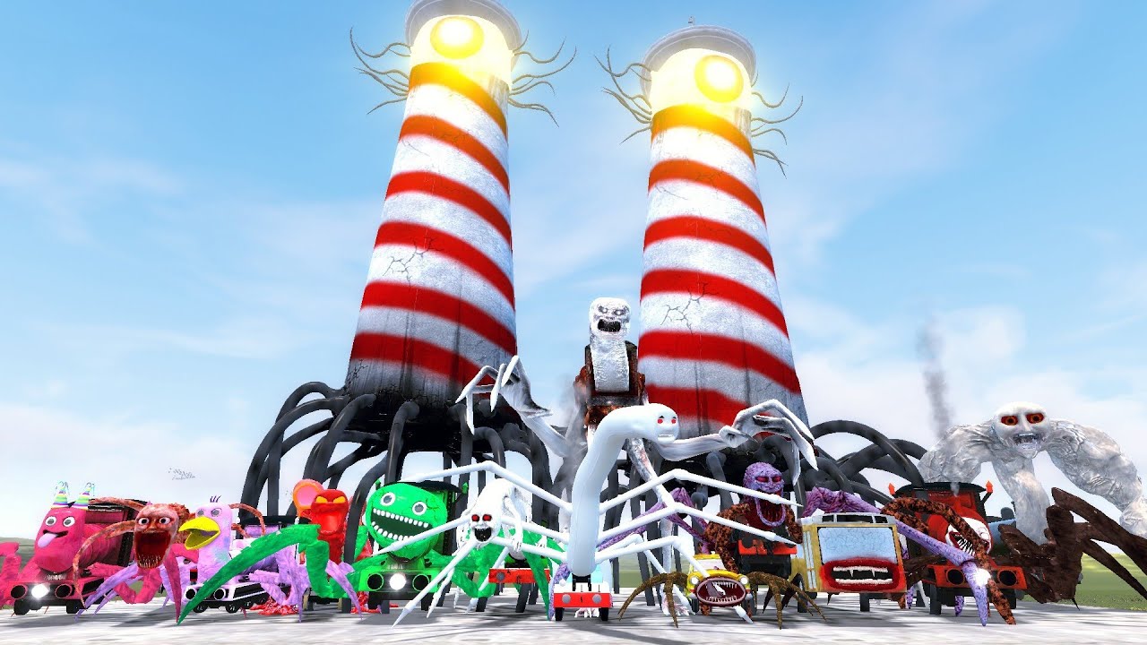 CHOO CHOO CHARLES VS MONSTER CAR EATER VS NEW LIGHTHOUSE MONSTER IN ...