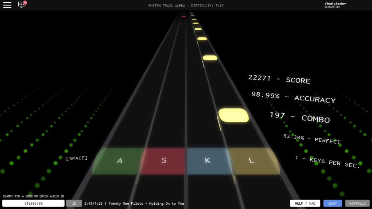 Roblox Rhythm Track:Twenty One Pilot Holding on to you - YouTube