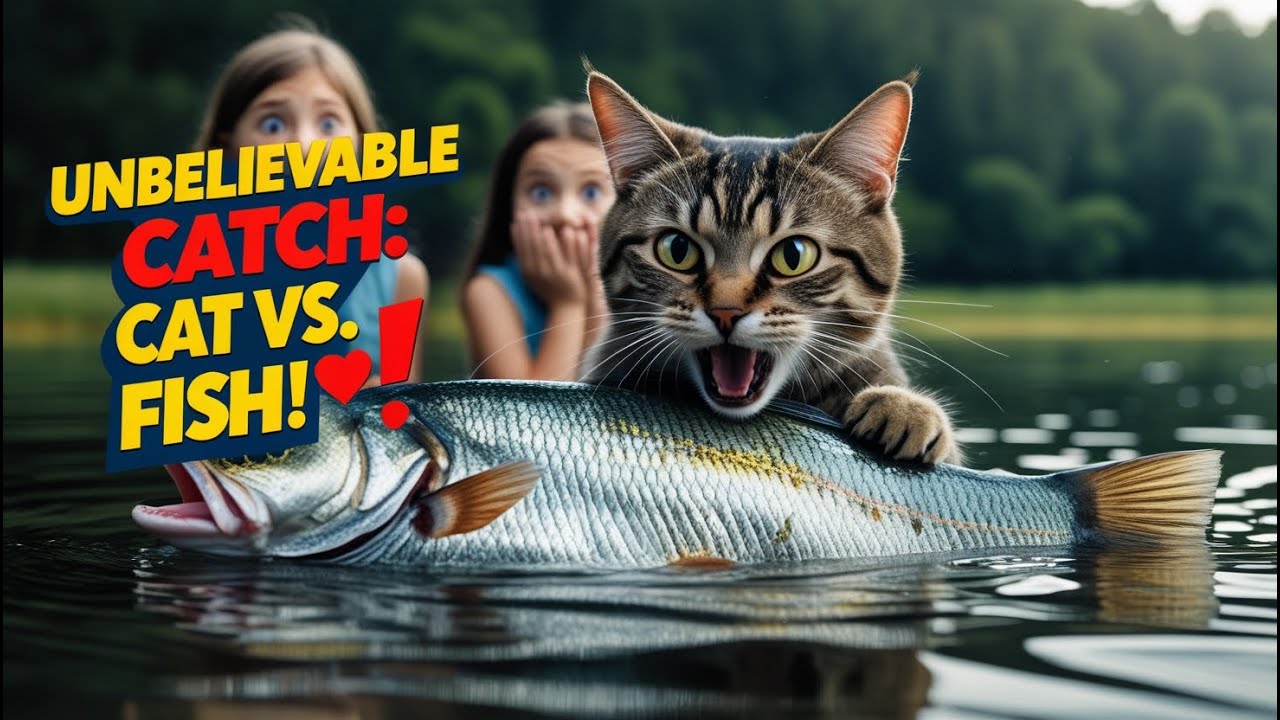 Cat vs. Fish!😱🐾|When Curiosity Meets a Big Catch: Cat vs. Fish 🎣😱#cat # ...