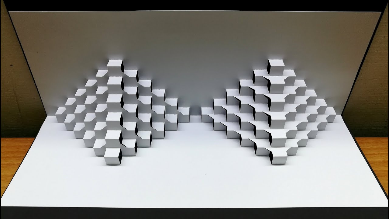 3D Geometric Card｜Paper Art｜Pop Up Design｜Origami Architecture｜Kirigami ...