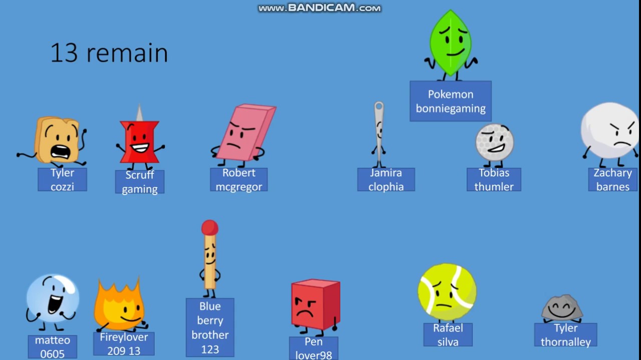 BFDI challenge fight camp results 4/voting 4 - YouTube