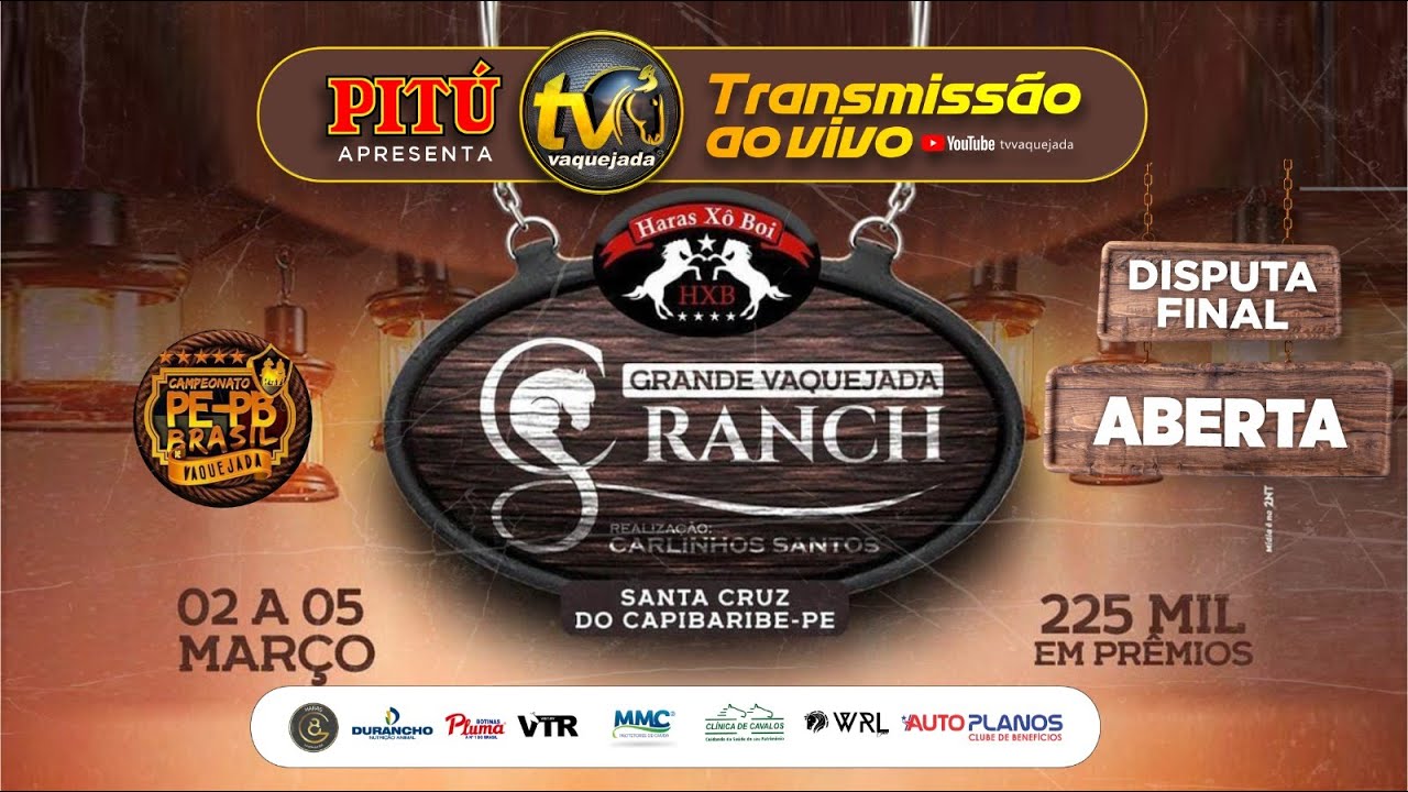 🔴DISPUTA ABERTA VAQUEJADA CS RANCH | CAMPEONATO PE-PB - YouTube