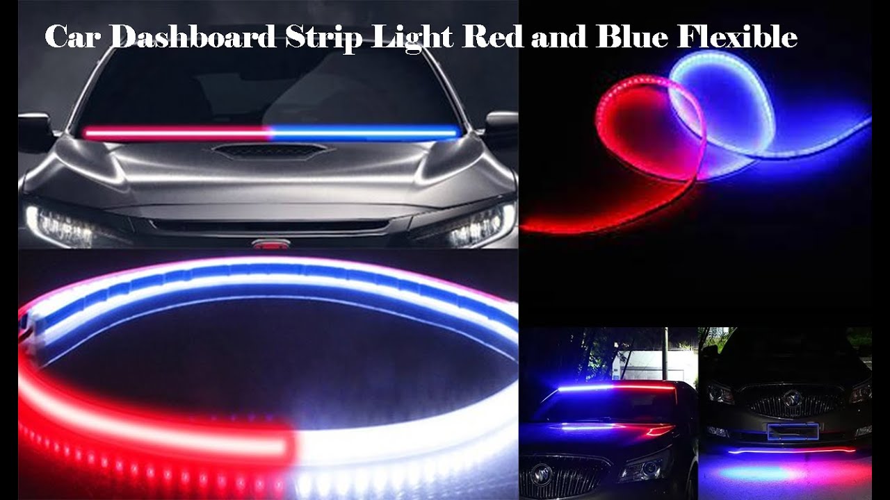 Car Dashboard Strip Light Red and Blue Flexible - YouTube