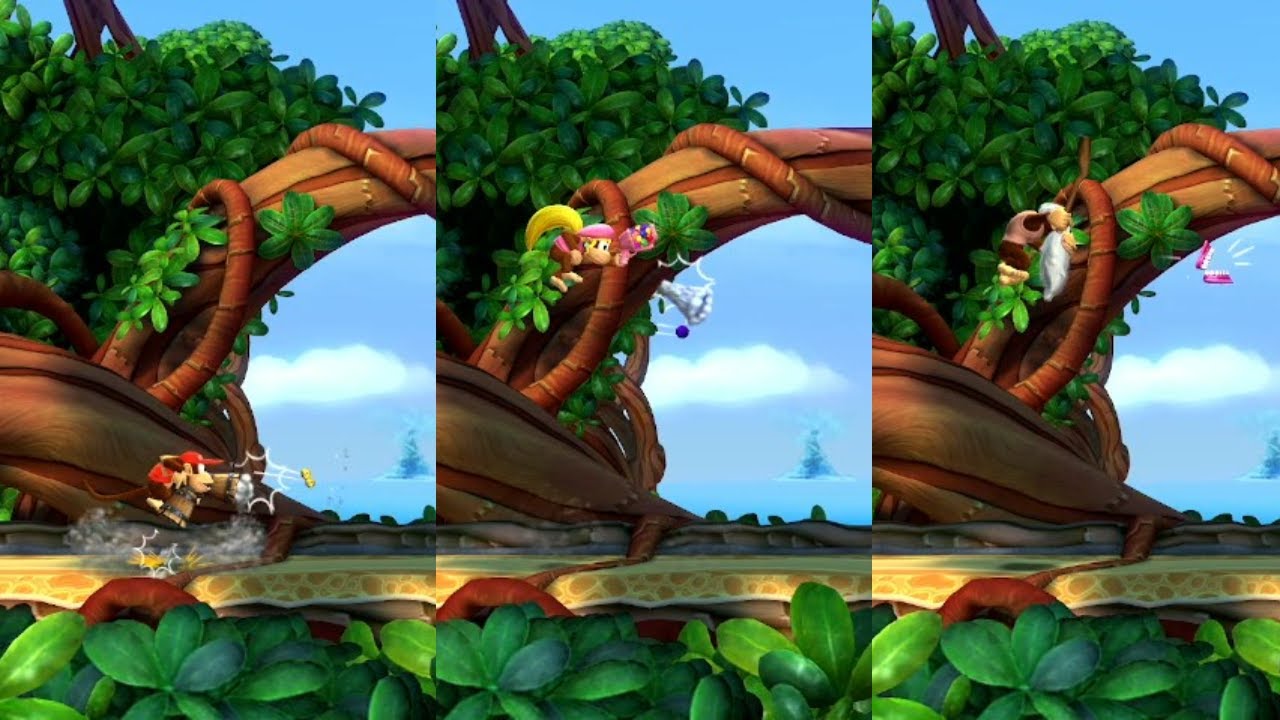 Donkey Kong Country: Tropical Freeze - Diddy, Dixie & Cranky Kong Guns ...