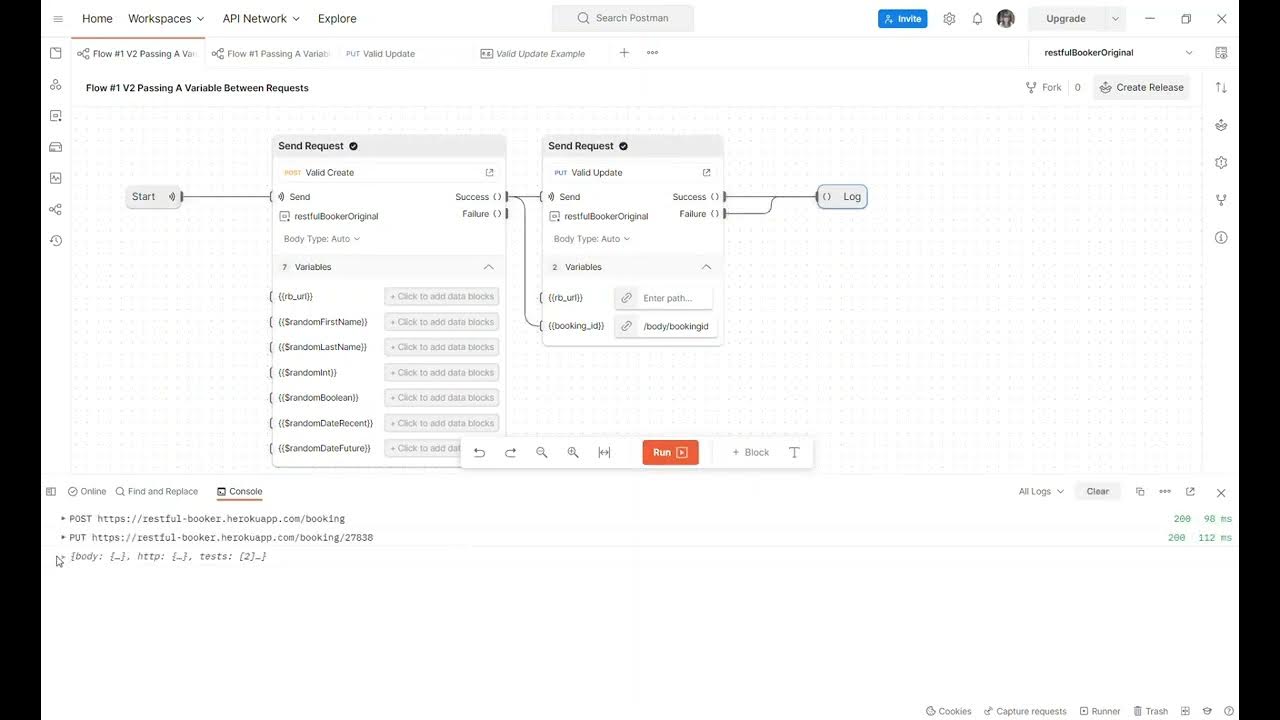 postman flows v2 console logs - YouTube
