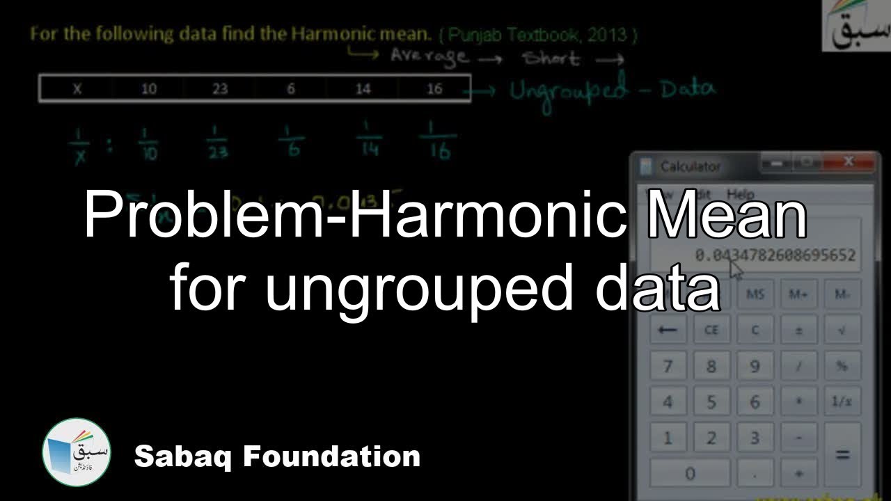 Problem Harmonic Mean For Ungrouped Data Math Lecture Sabaq pk problem-harmonic-mean-for-ungrouped-data-math-lecture-sabaq-pk