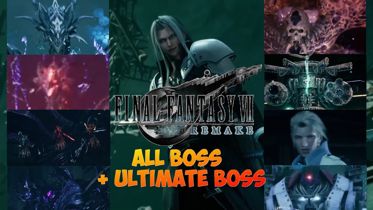 FF7 Remake All Boss + Cutscene in Fight (With Boss Add)tous les boss et ...