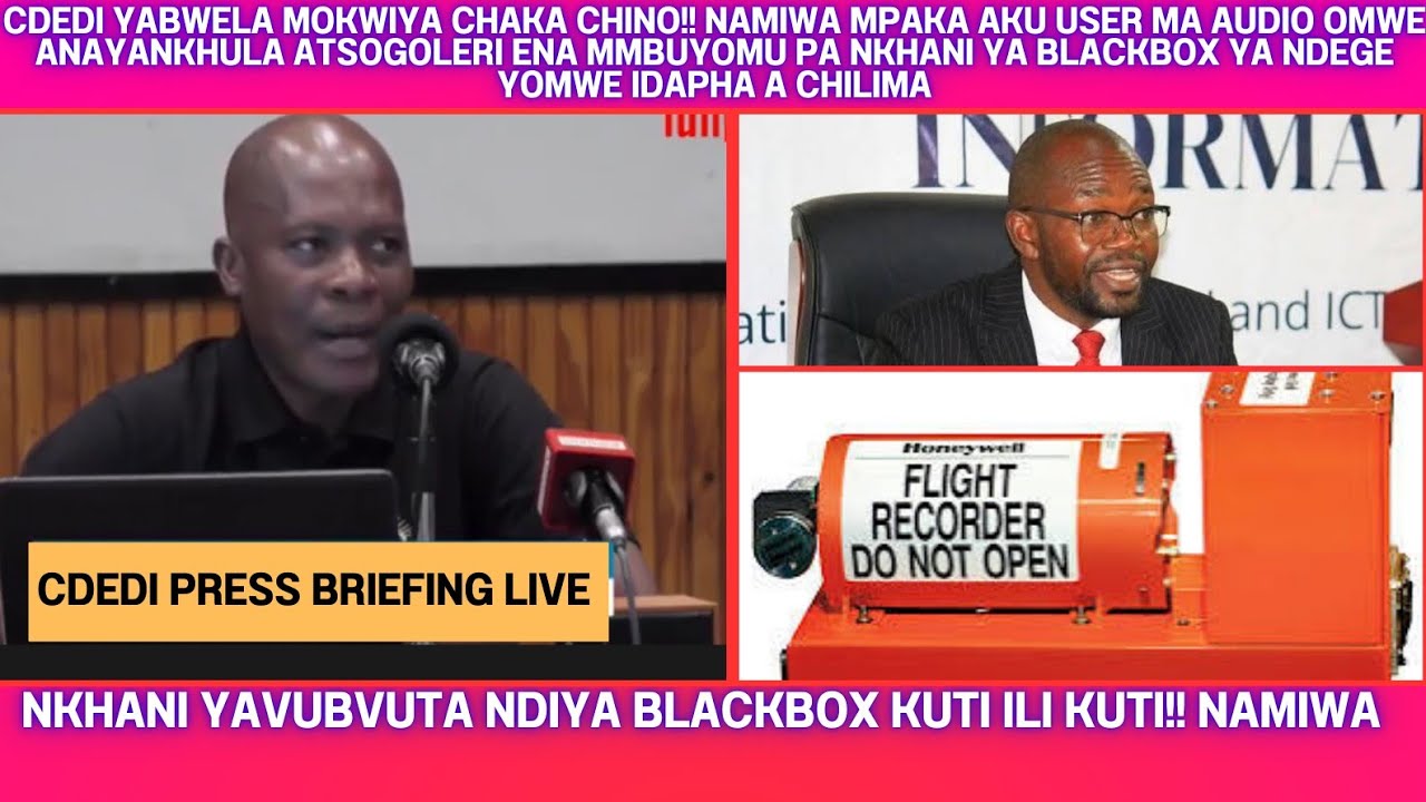 CDEDI PRESS BRIEFING LIVE - TANVANI ZOMWE WATOKOTA NAMIWA LERO PA ZA ...