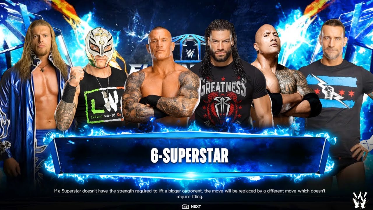 Randy Orton Roman Reigns Rey Mysterio The Rock Edge CM Punk | 6 ...